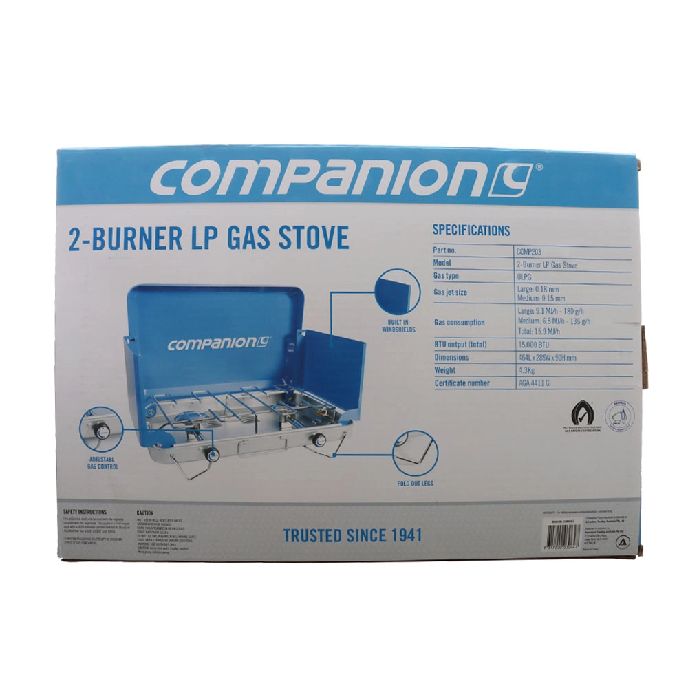 Buy Companion 2-Burner LPG Stove online at Marine-Deals.co.nz
