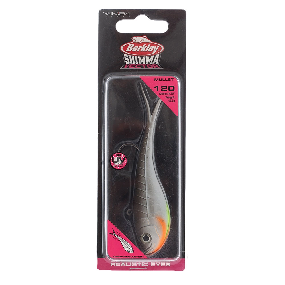 Berkley Shimma Vector Vibe Soft Bait Lure 120mm 46.5g Mullet - Packs ...
