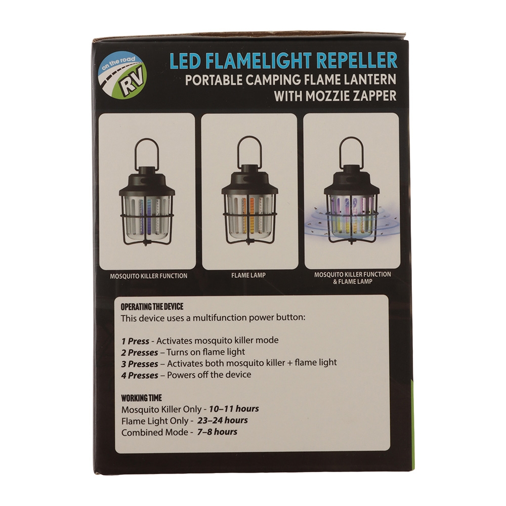 Rechargeable LED Flamelight Repeller Lantern with Mosquito Zapper 2.5W ...