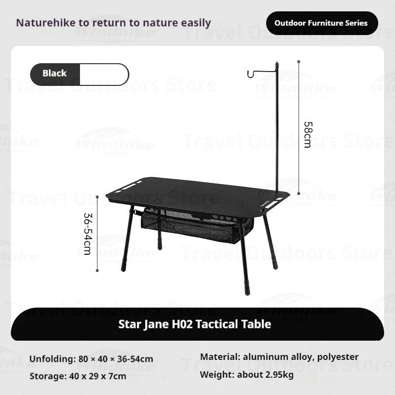 Naturehike Simple Star H02 Tactical Tri-Fold Table Black - Tables ...
